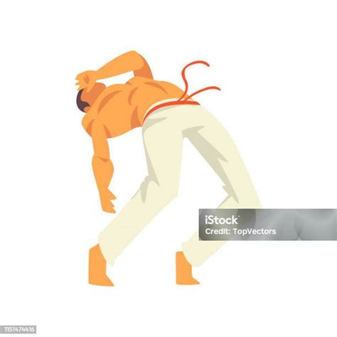 젊은 남자 연습 카 포에 라 운동 사람 기대어 다시 브라질 전국 투쟁 벡터 일러스트 레이 션 기대기에 대한 스톡 벡터 아트 및 기타 이미지 Istock