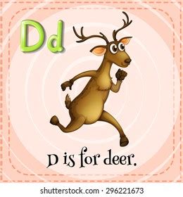 Flashcard Alphabet D Deer Stock Vector Royalty Free 296221673