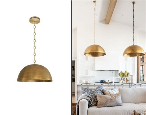 Hammered Brass Dome Pendant Light Antique Pendant Light Brass