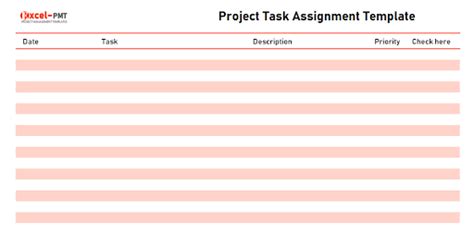 Project Task Assignment Template Project Management Small Business Guide