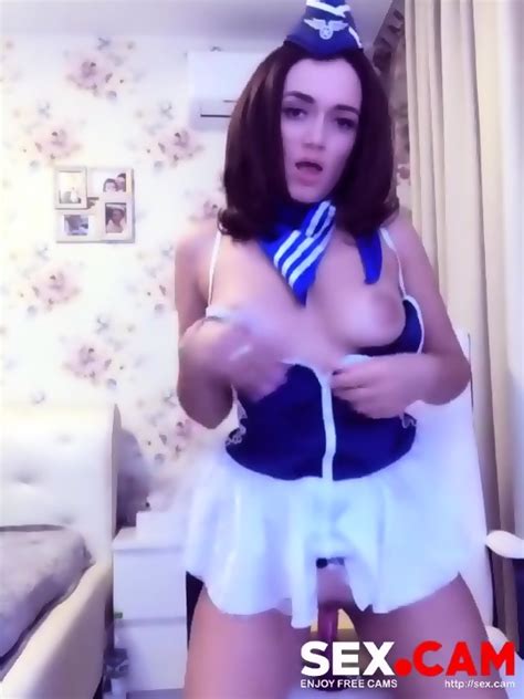Cosplay Air Hostess Plays With Her Pussy Eporner