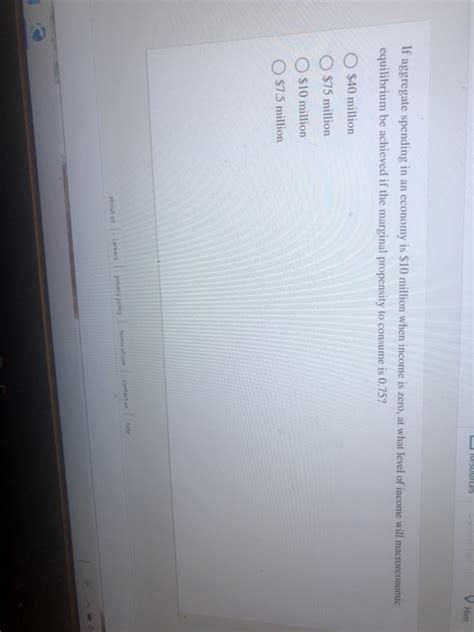 Solved Resources Hint If Aggregate Spending In An Economy Is