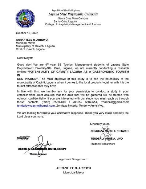 Letterofrequest Letter Of Request Example Republic Of The Philippines Laguna State