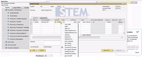 SAP BusinessOne Tips STEM Using Bin Location With Warehouse Sublevel On Good Receipt Transaction