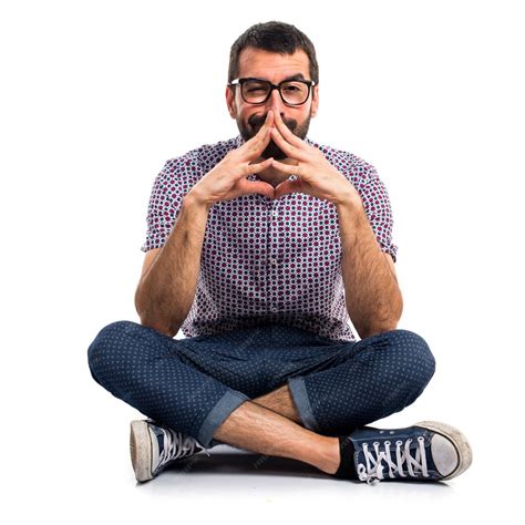 Free Photo Man With Glasses Thinking