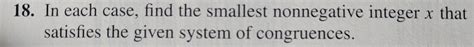 Solved 18 In Each Case Find The Smallest Nonnegative