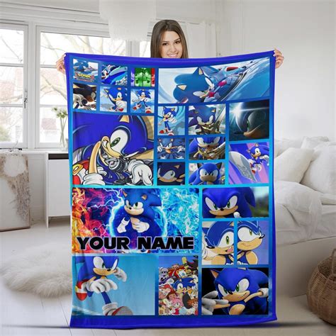 Personalized Cartoon Sonic Blanket Sonic The Hedgehog Blanket