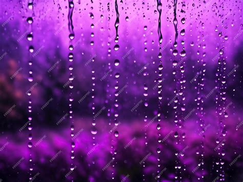 Premium Photo Raindrops On Glass For Purple Backdrop Rainy Fall