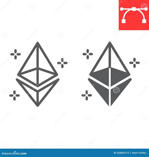 Ethereum Line And Glyph Icon Finance And Cryptocurrency Eth Vector Icon Vector Graphics