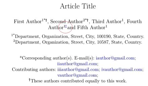 Double Dagger Of Footnote Overlapping With Author Affiliation In