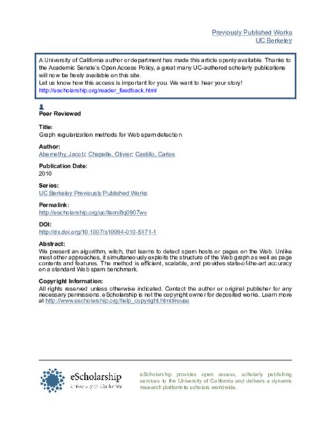 pdf graph regularization methods for web spam detection