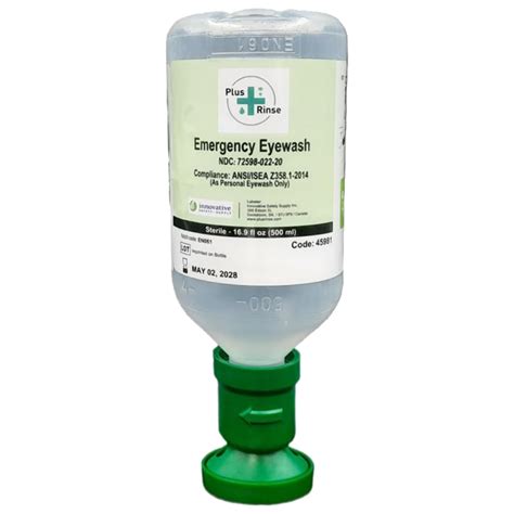 Solución Salina Estéril Eyewash Solution Plus Rinse 500 Ml 2 Con Vaso