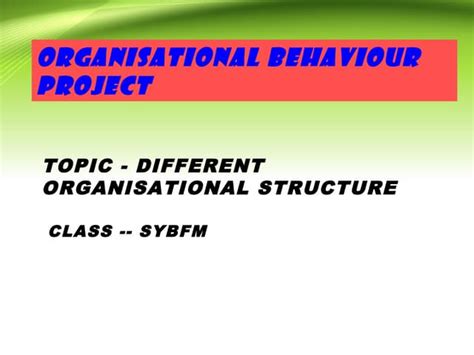Organizational Structure And Design Ppt