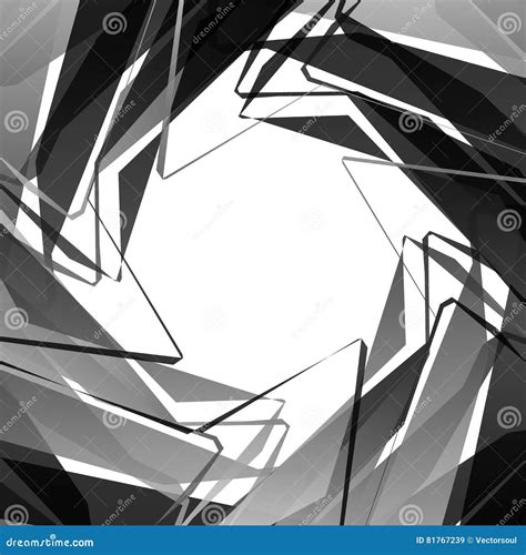 Edgy Angular Monochrome Geometric Element Abstract Graphics Stock Vector Illustration Of