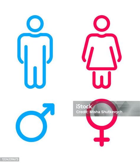 남성 및 여성 사용자 아바타 남자와 여자의 상징 신사 와 레이디 화장실 아이콘 세트입니다 성별 벡터 아이콘 가정의 방에 대한 스톡 벡터 아트 및 기타 이미지 Istock