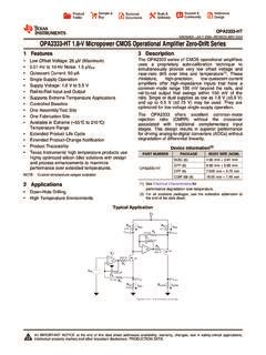 1 8 V Micropower CMOS Operational Amplifier 1 8 V Micropower Cmos Operational Amplifier Pdf