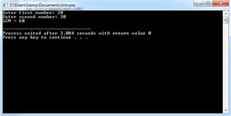 c program to calculate lcf