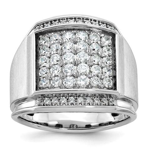 Ibgoodman 14k White Gold Mens Polished And Satin 1 15 Carat Aa Quali