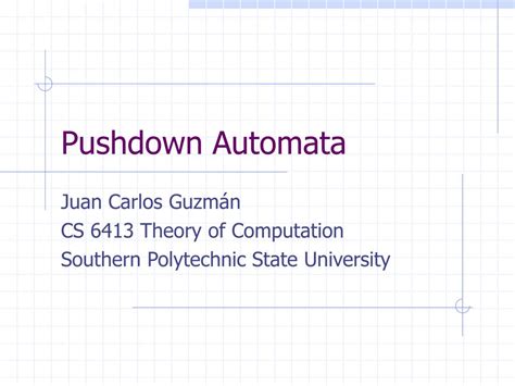 Ppt Pushdown Automata Powerpoint Presentation Free Download Id6032271