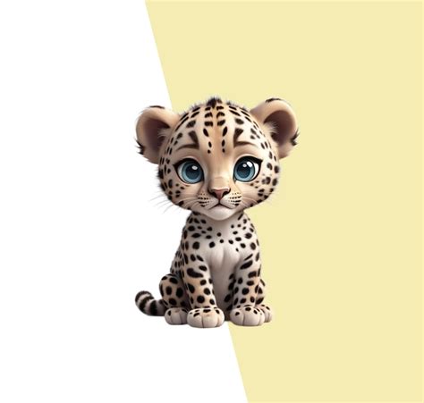 Premium Psd Cute Friendly Leopard