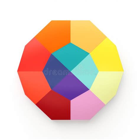 Colorful Realistic Shapes In A Circle A Stunning Graphic Design Stock