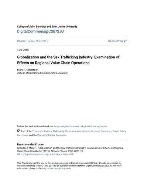 Globalization And The Sex Trafficking Industry Examination Of Effects
