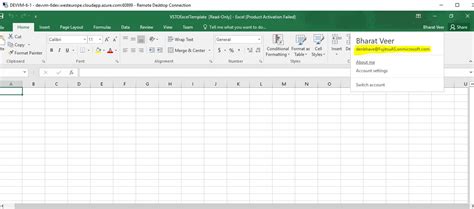 I Have Created EXCEL VSTO Template With 2016 Excel I Need To Know How Could I Get UserName And