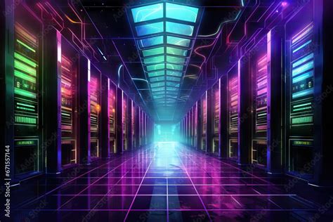 Server Racks In Computer Network Security Server Room Data Center Server Room For