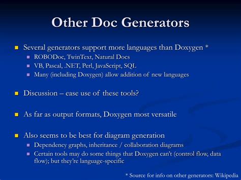 Ppt Documentation Generators Internals Of Doxygen Powerpoint