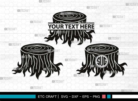 Wood Log Monogram Wood Log Silhouette Wood Log Svg Wood Svg Tree