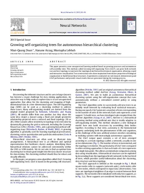 Pdf Growing Self Organizing Trees For Autonomous Hierarchical