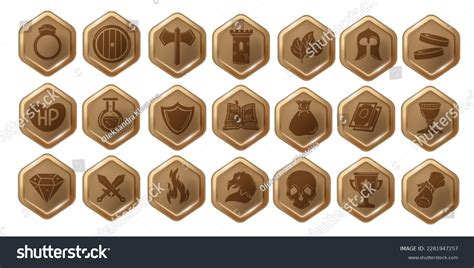 Rpg Game Icon Set Hexagon Ui Stock Vector Royalty Free 2281947257 Shutterstock