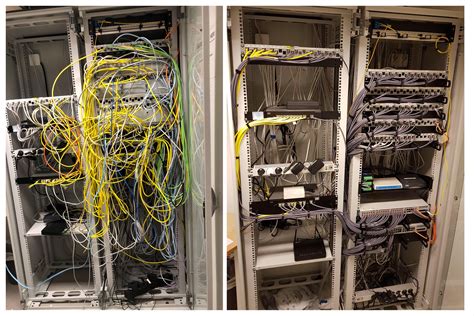Poorly Maintained Rack Replaced Cables Switchens Moved The Patch Panels And Added Some Cable