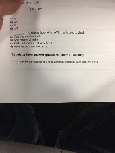 Solved A Balance Factor Of An Avl Tree Is Used To Check If
