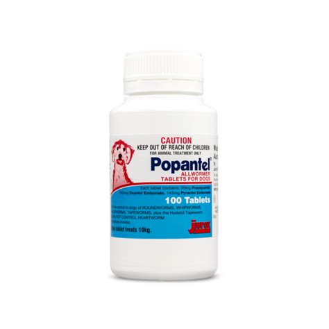 Popantel Allwormer Dog 22 Lbs 100 Tablets Vetshopmax
