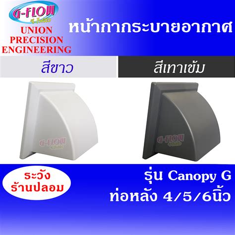 Gflow ฝาครอบช่องระบายอากาศ หน้ากากระบายอากาศ รุ่น Canopy G สีเงิน ท่อหลัง 4นิ้ว บริษัท