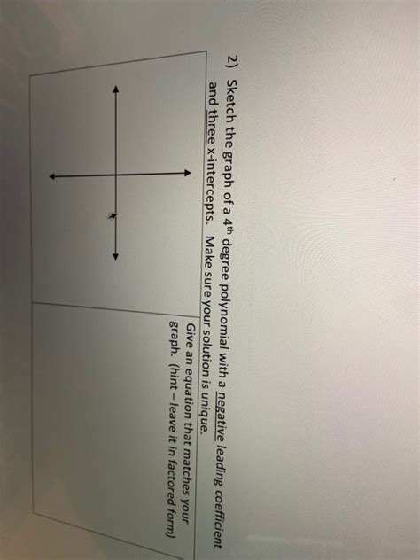 Solved 2 Sketch The Graph Of A 4th Degree Polynomial With A