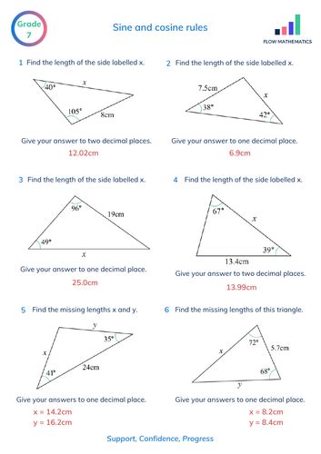 sine and cosine rules teaching resources