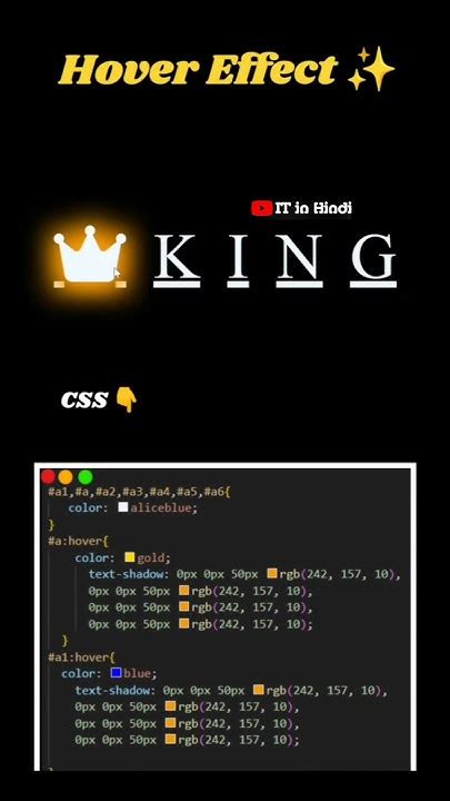 Hover Text Effect In Css Shorts Trending Coding Itinhindi ️🔥 Youtube