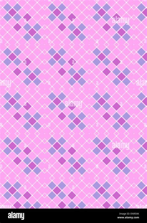 Crimson Pink Checkered Background With Blue And Purple Squares Stock