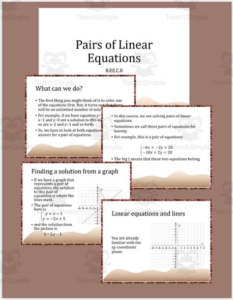 Pairs Of Linear Equations Editable PowerPoint EE C By Teach Simple