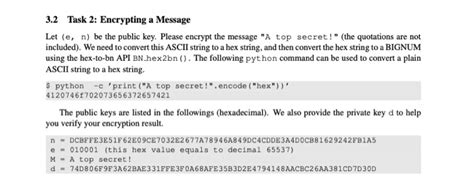 Solved 3 2 Task 2 Encrypting A Message Let E N Be The Chegg