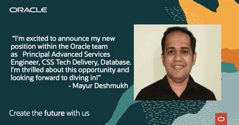 Mayur Deshmukh On Linkedin Weareoraclecss Oracle Newchapter Newjob Happyme Newbegining