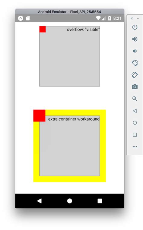 [android] position absolute shouldn t be cut off within a container with border
