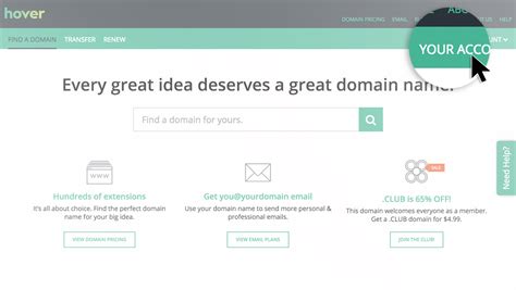 connecting your hover domain about me