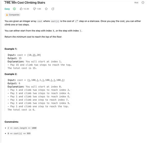 746 min cost climbing stairs let s understand the question by benson mboci medium