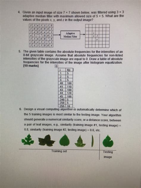 Solved 4 Given An Input Image Of Size 7x7 Shown Below Was