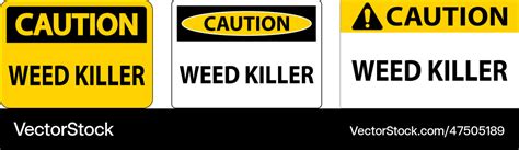 Caution Sign Weed Killer On White Background Vector Image