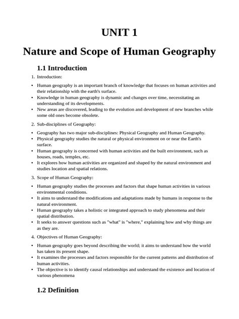 Human Geography Pdf Geography Space