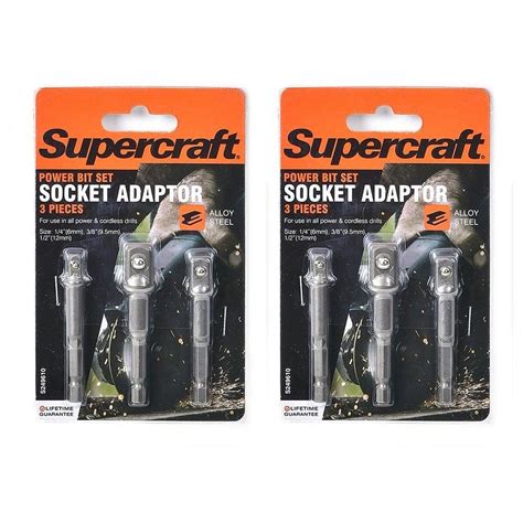 6pc Supercraft 6 9 5 12mm Socket Adaptors Alloy Steel Power Drill Bit